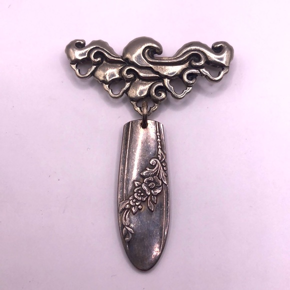 Vintage | Jewelry | Vintage Costume Silver Tone Victorian Spoon Brooch ...